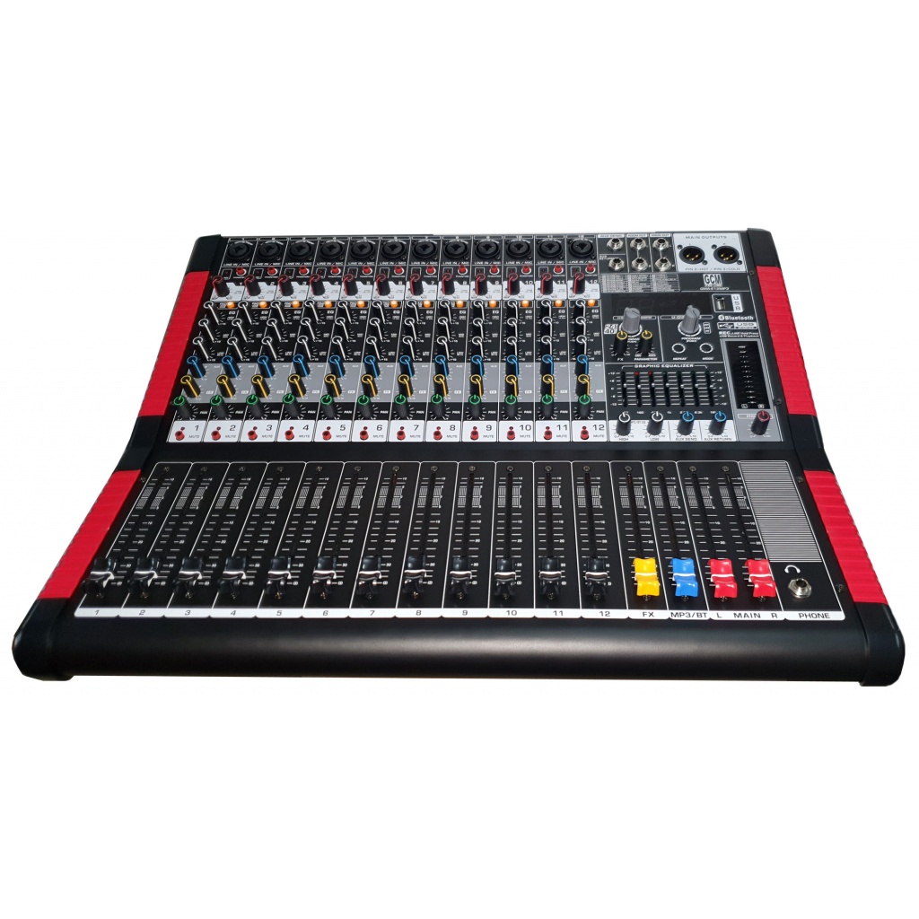 Consola 11 canales Mono + 1 Estereo con 2 AUX FX y Bluetooth GMA-E12 ...